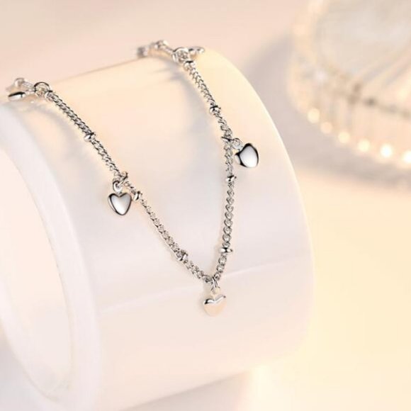 Jewelry | New 925 Sterling Silver Simple Heart Bracelet | Poshmark